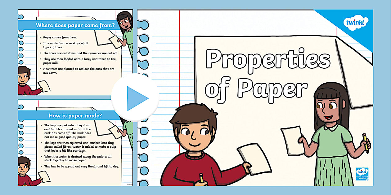 Properties of Paper Materials Task Setter PowerPoint Activities