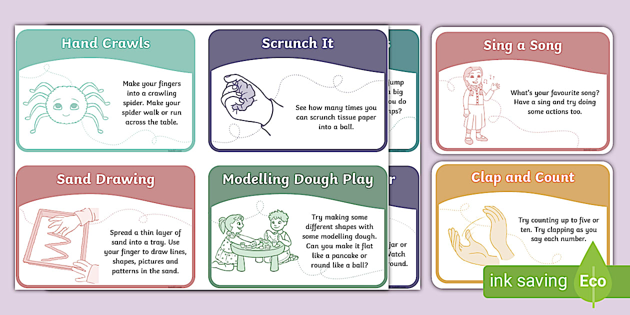 EYFS Calming Activity Ideas Flashcards (teacher made)