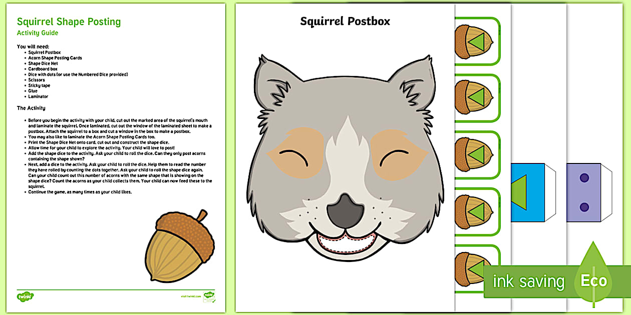 Squirrel Shape Posting Busy Bag Resource Pack for Parents