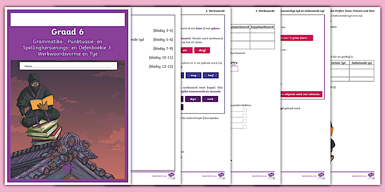 Graad 6 Grammatika-, Punktuasie- en Spellinghersienings- en Oefenboekie 3: