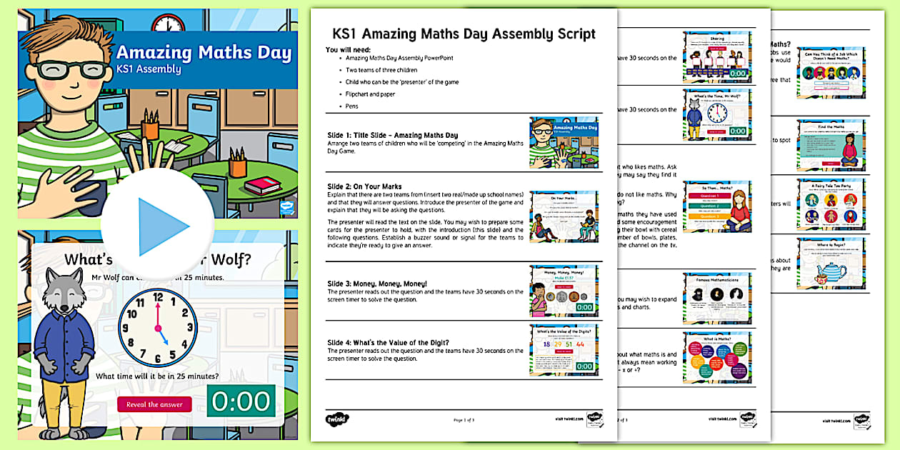 KS1 Amazing Maths Day Assembly Pack (teacher made) - Twinkl