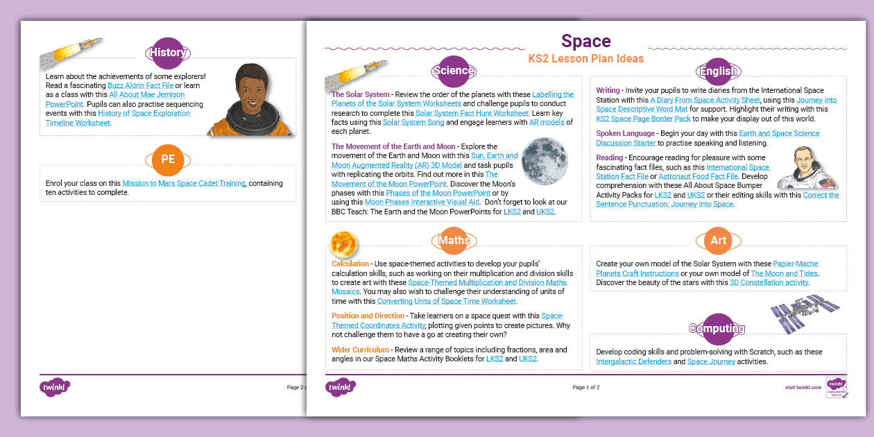 KS2 Space Lesson Plan Ideas (teacher made) - Twinkl
