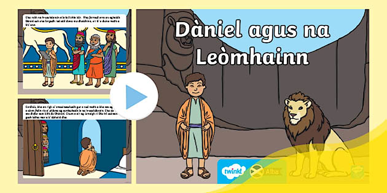 PowerPoint Dàniel agus na Leòmhainn - Gàidhlig - Twinkl