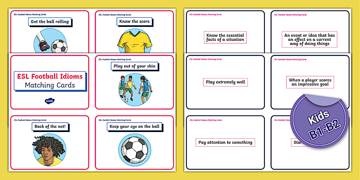 ESL Football Idioms Matching Cards (Lehrer gemacht) - Twinkl