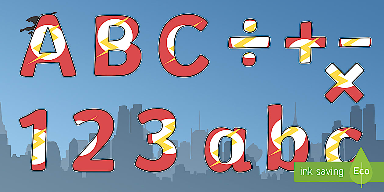 Flash Superhero Themed Display Lettering - Superhero Alphabet Display ...