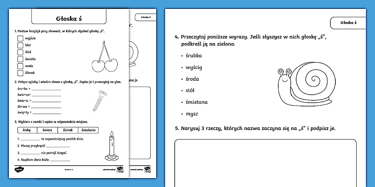 Logopedia | Głoska ś | Karta pracy (teacher made) - Twinkl