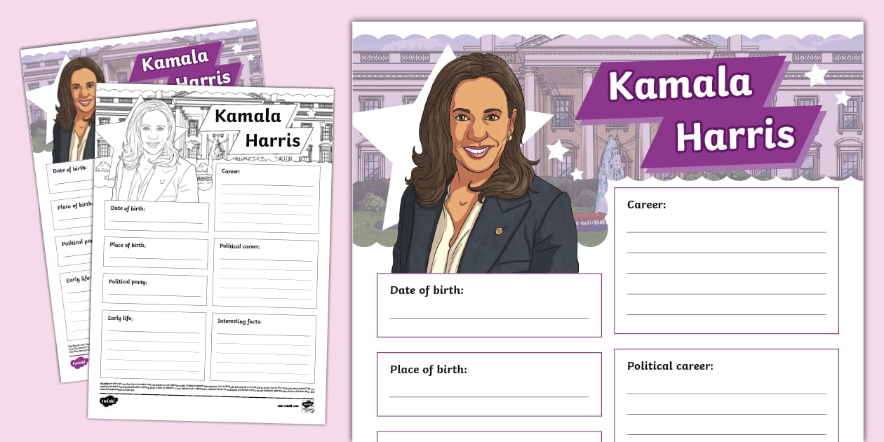 Kamala Harris Fact File Template