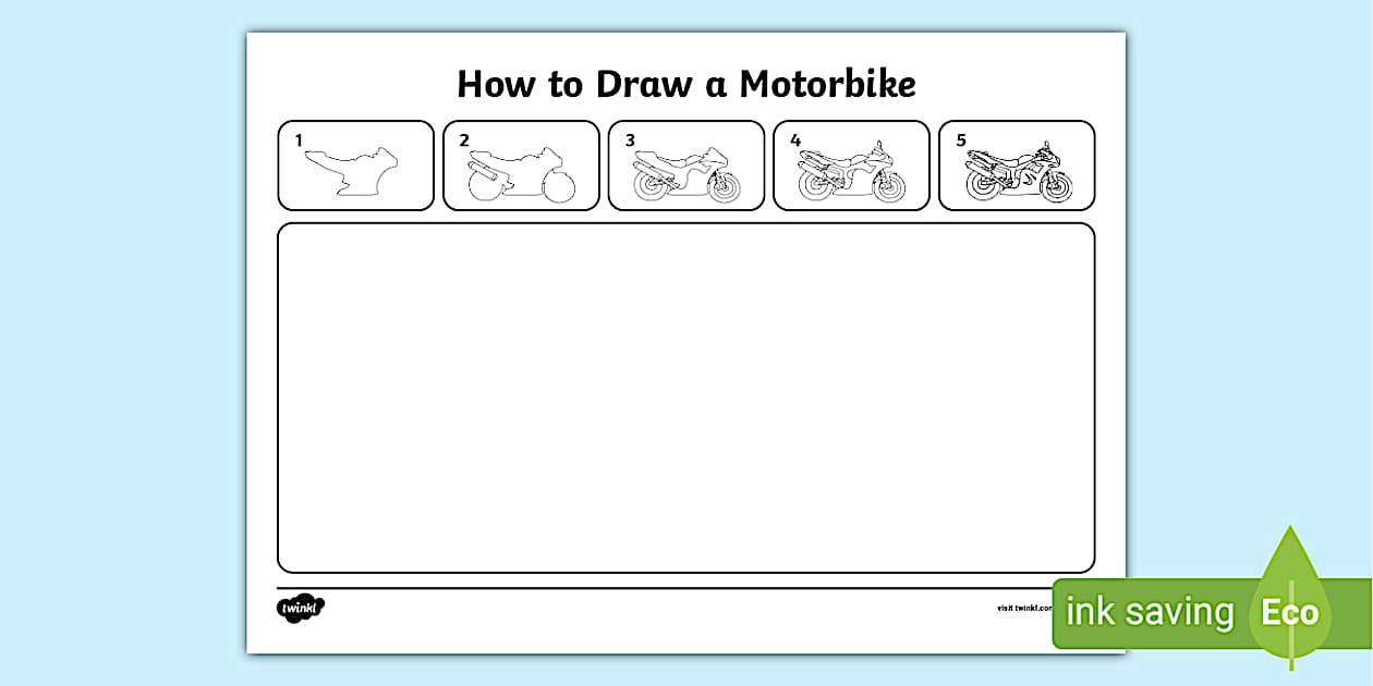Free How to Draw a Motorbike Activity for Kids: Download now