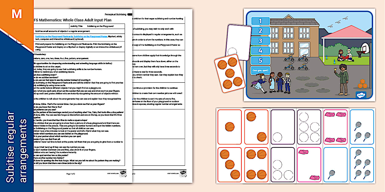 Subitising on the Playground Adult Input Plan and Resources