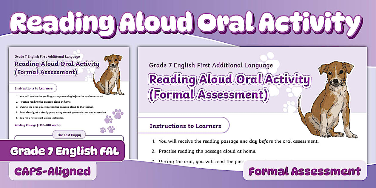 Grade 7 English FAL Oral Assessment with Rubric (CAPS Aligned)