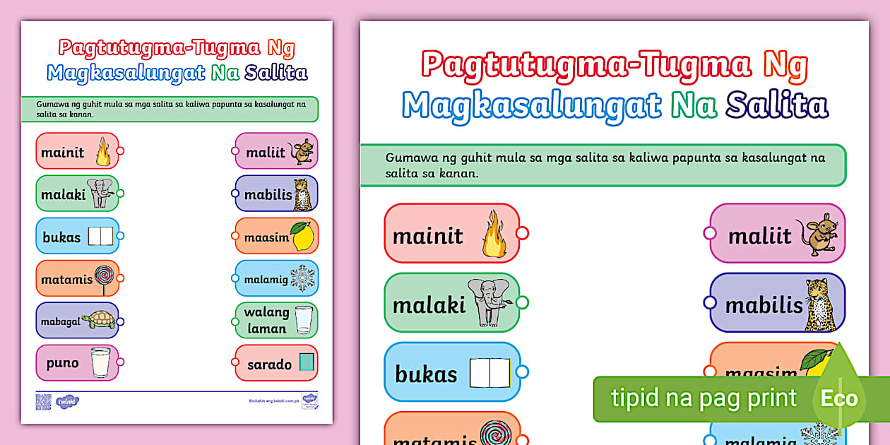 Magkasalungat Na Salita | Grade 1 | Twinkl (teacher made)