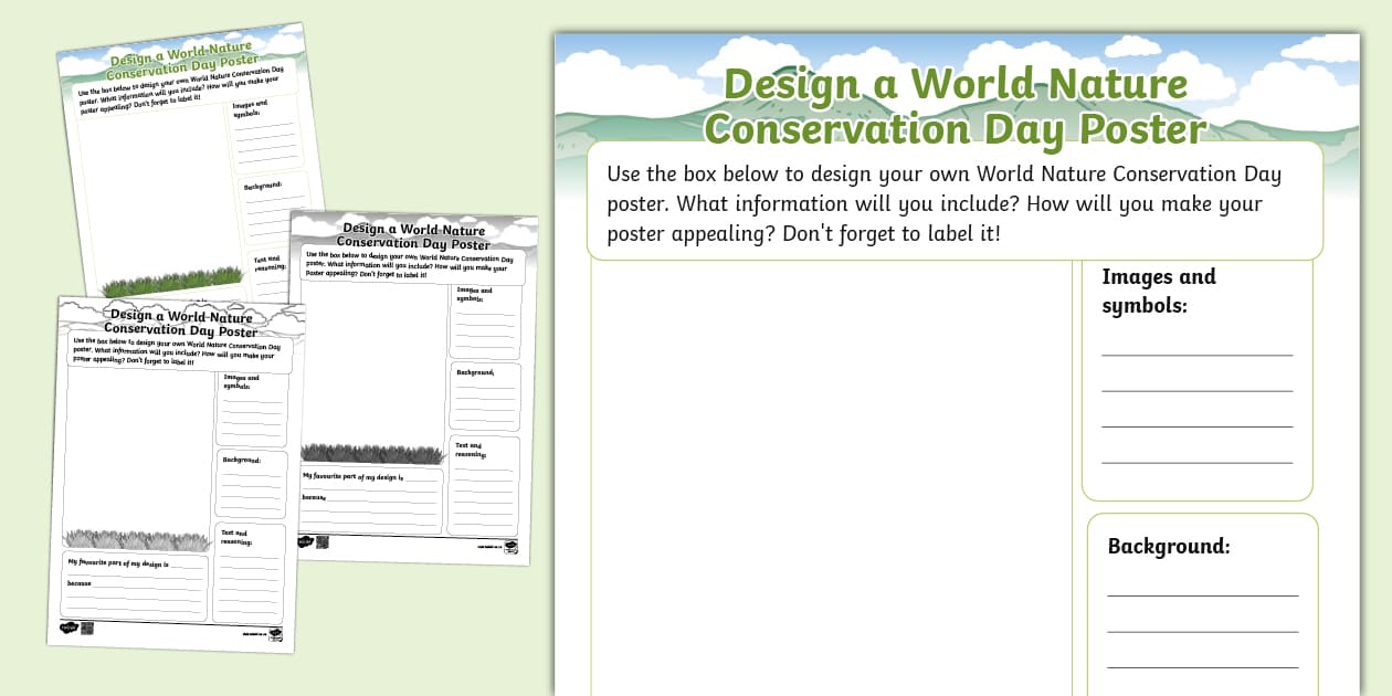 Design a World Nature Conservation Day Poster Worksheet