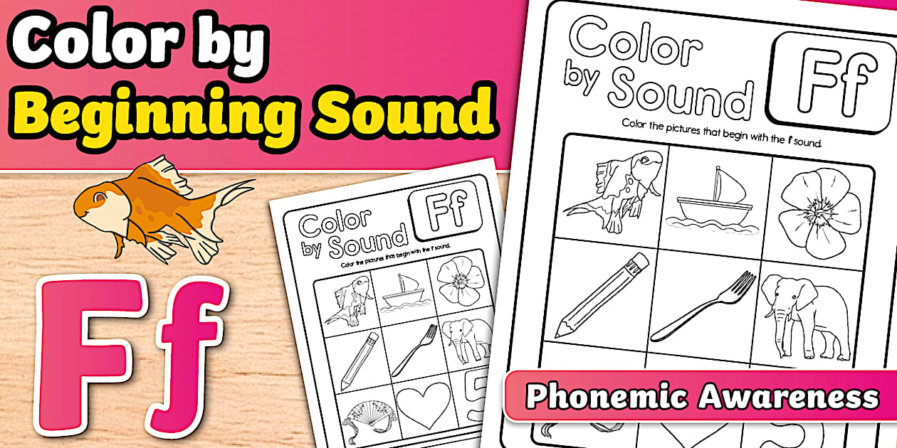 Color by Beginning Sound: Letter f Worksheet (teacher made)