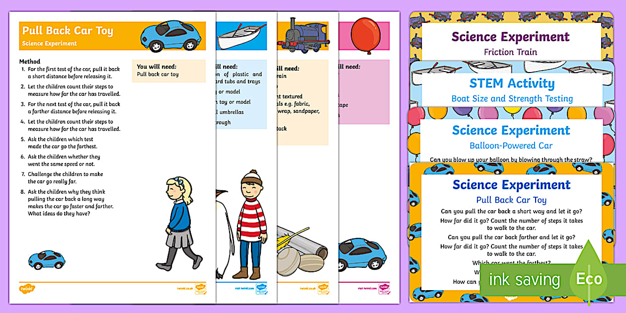 EYLF Transport Themed Science Experiments Resource Pack
