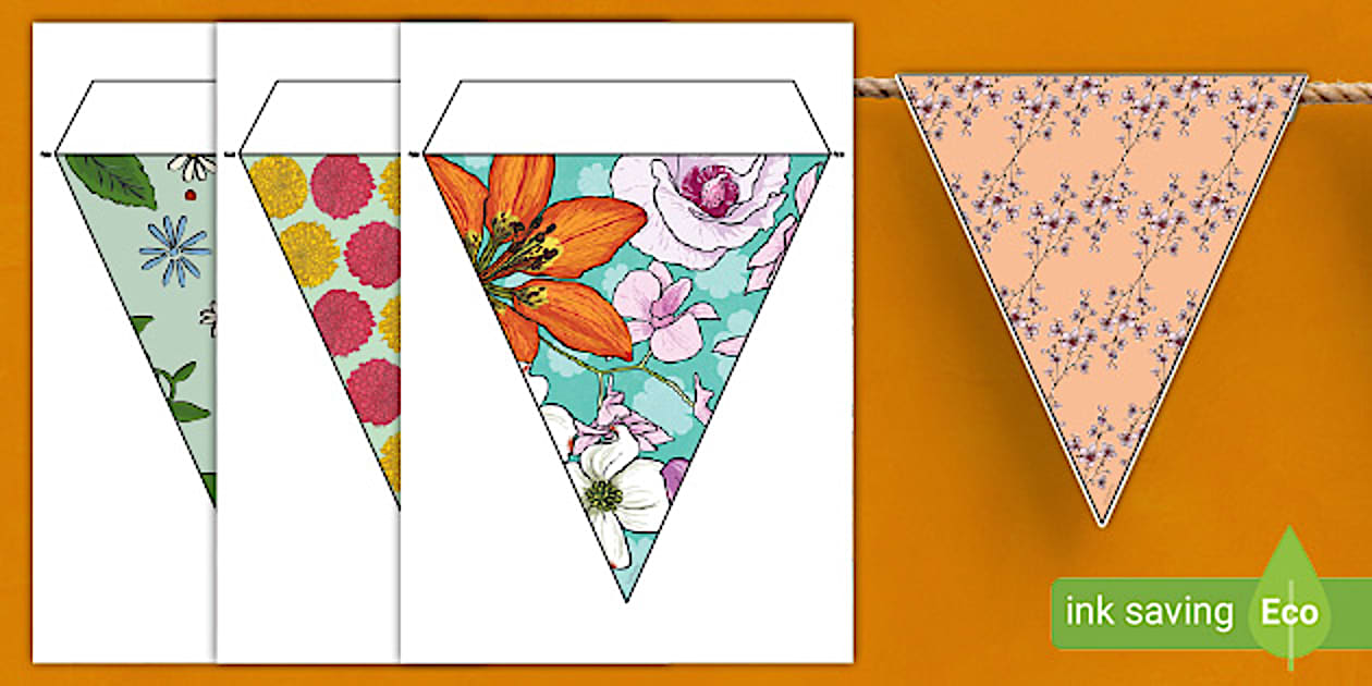 Vintage Floral Paper Bunting | Display Items | Twinkl