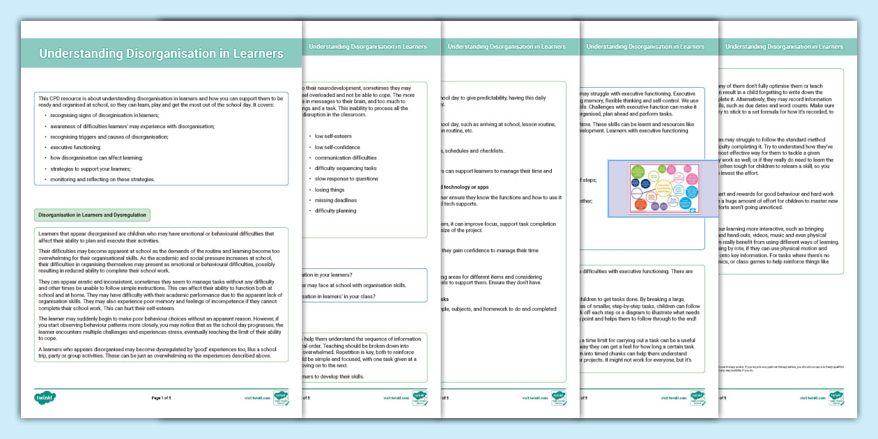 OT: Understanding Disorganisation in Learners (teacher made)