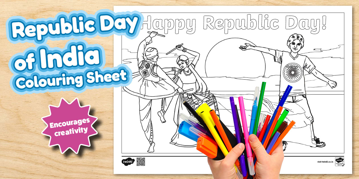 Republic Day of India Colouring Sheet