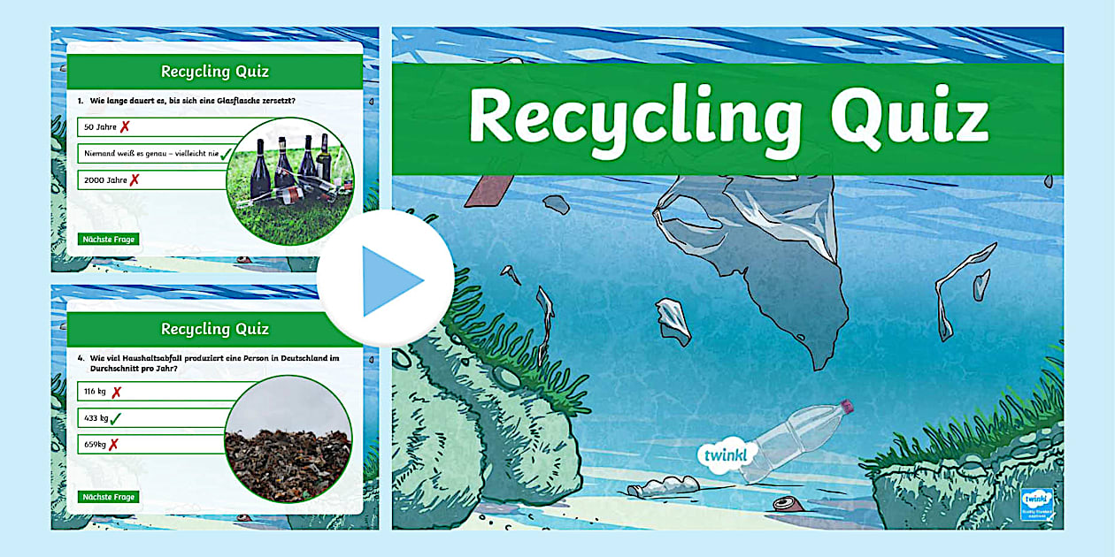 Recycling-Quiz PowerPoint-Präsentation - Twinkl