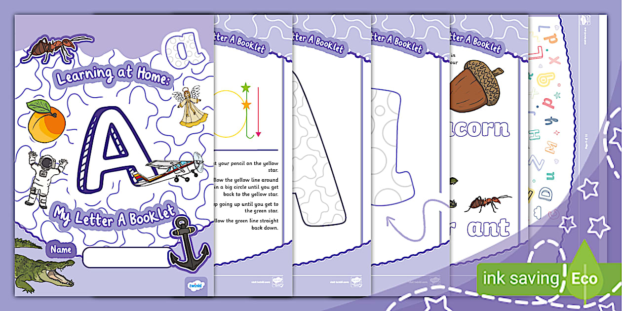 Learning at Home: My Letter A Activity Booklet - Twinkl
