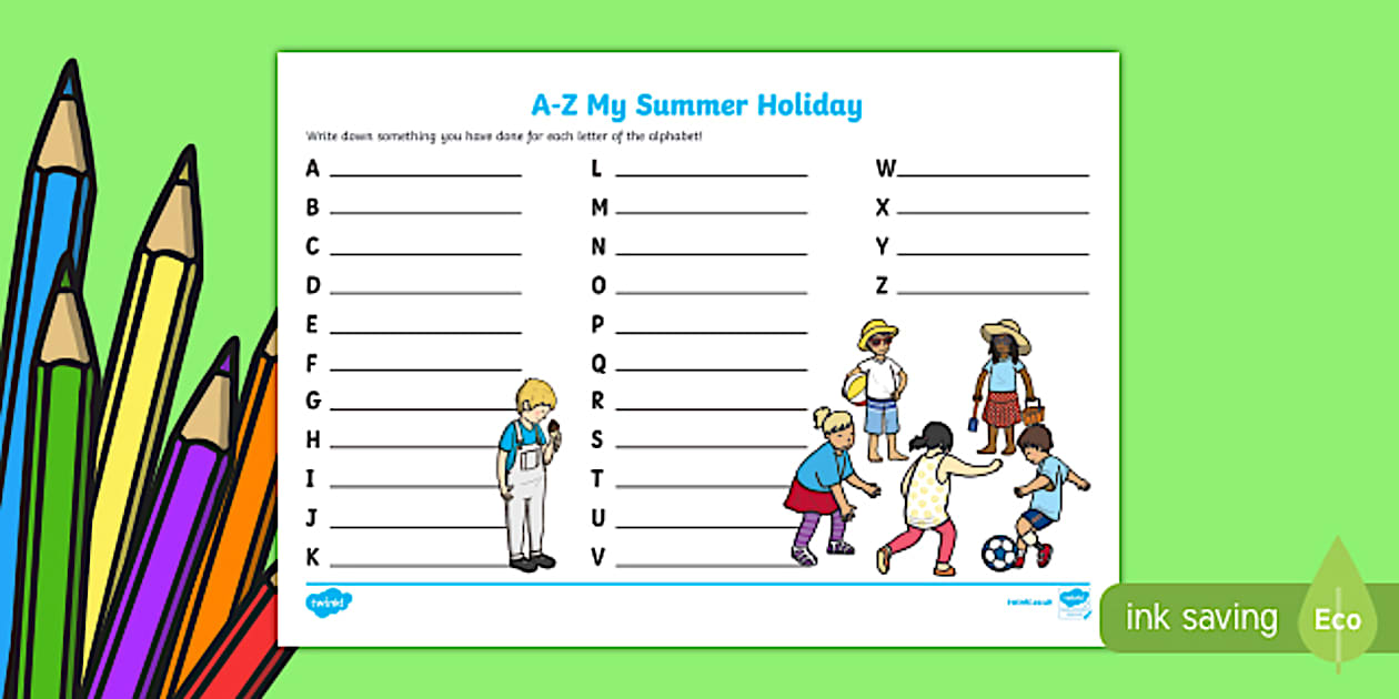 A-Z My Summer Holiday Writing Frame (l'enseignant a fait)