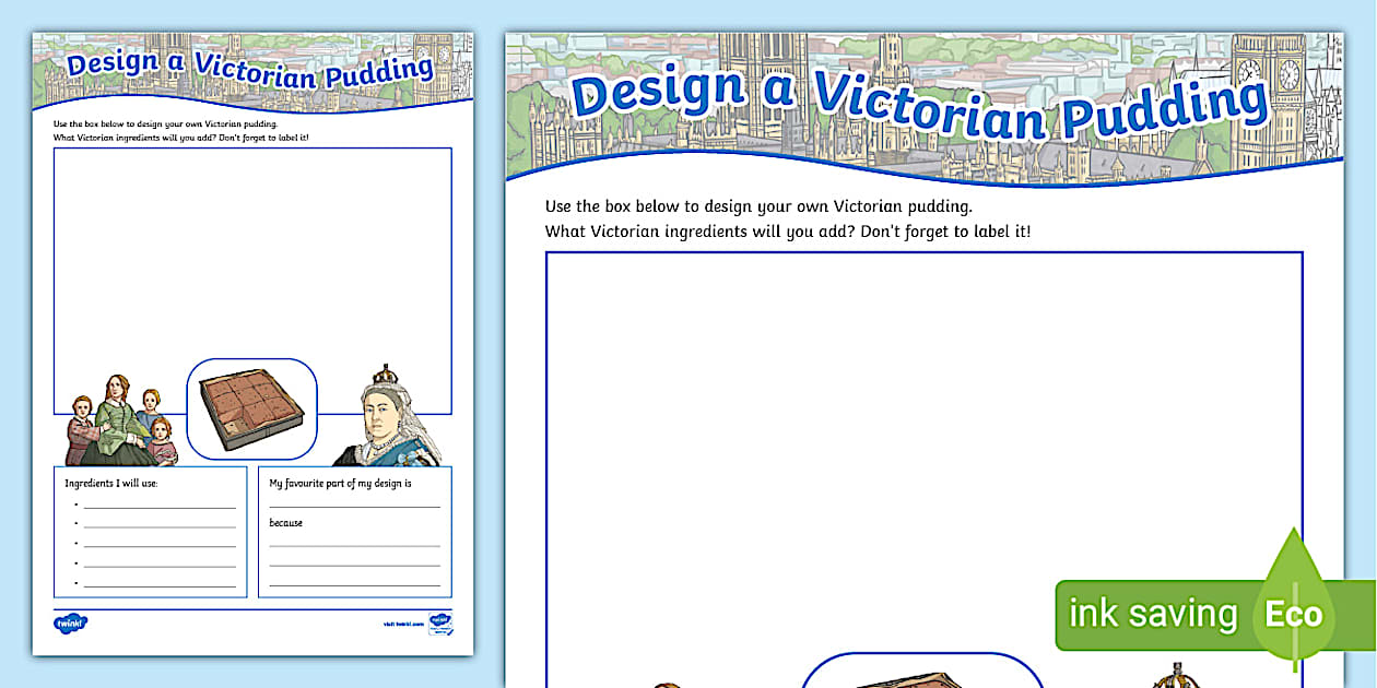 Design a Victorian Pudding Worksheet - Twinkl
