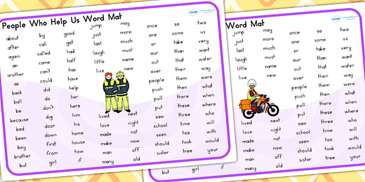 People Who Help Us Themed Word Mat (Teacher-Made) - Twinkl