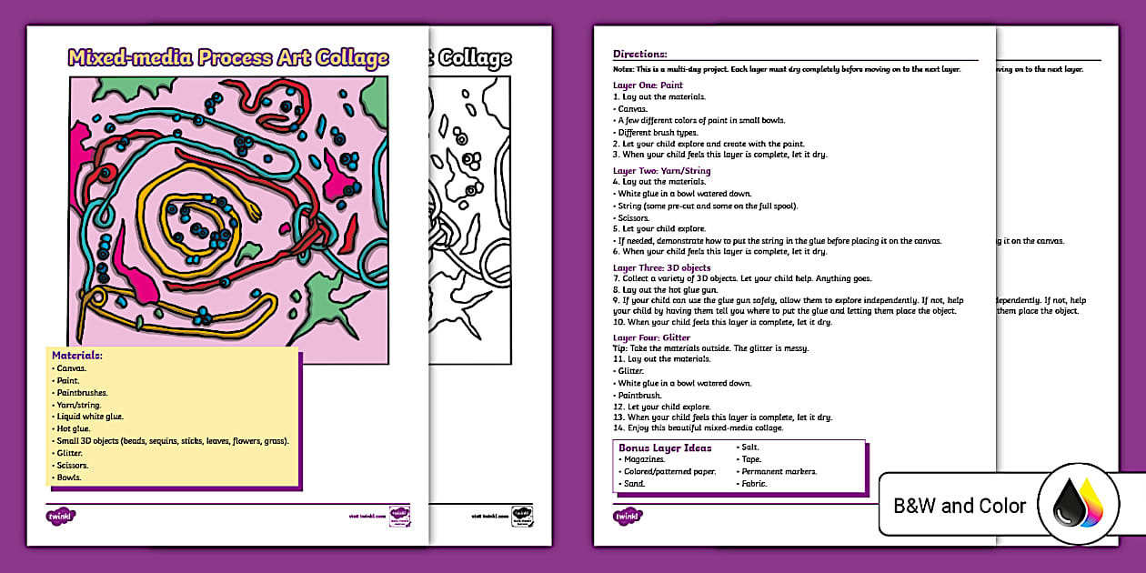 Mixed-media Process-art Collage (Teacher-Made) - Twinkl