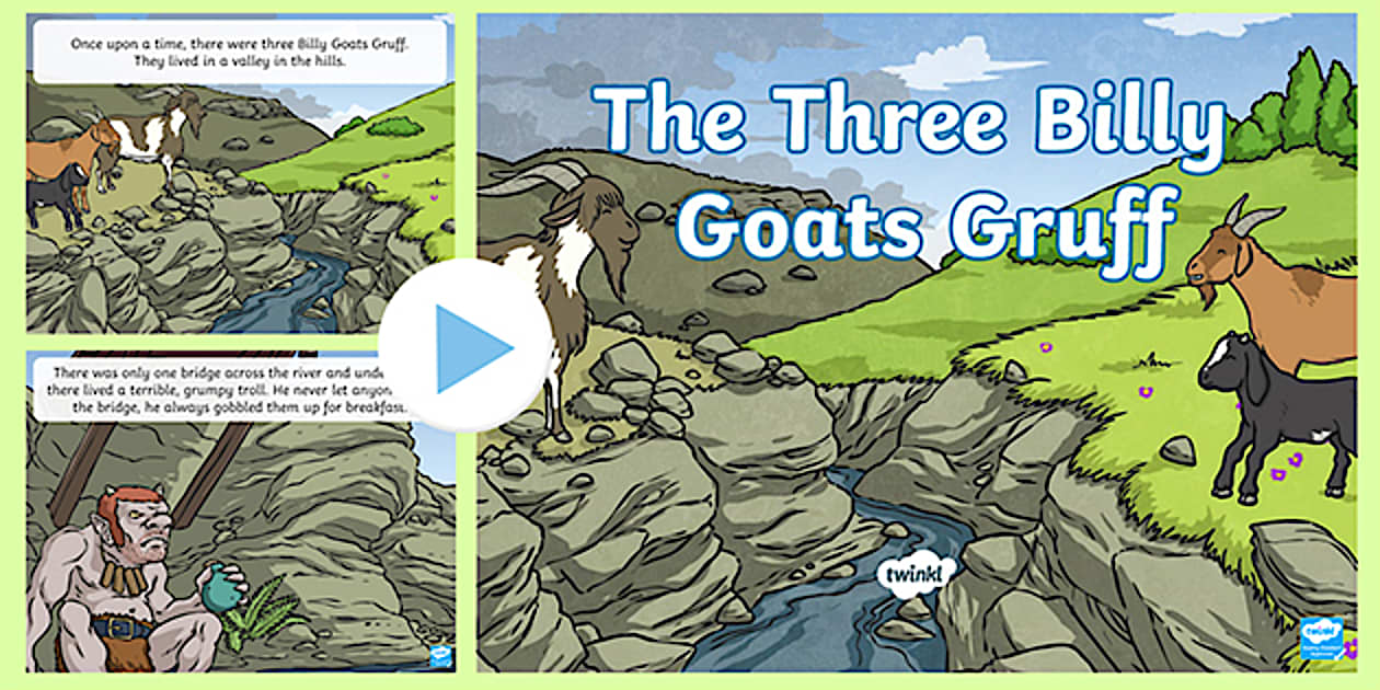 The Three Billy Goats Gruff Story PowerPoint - Twinkl