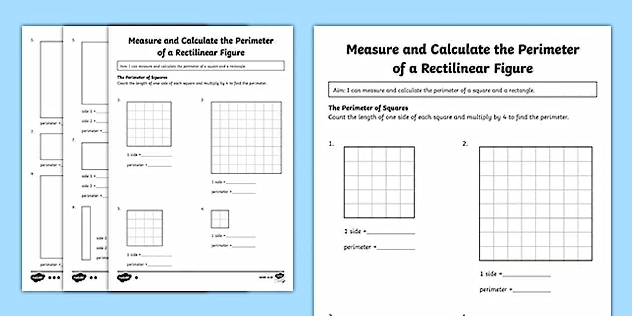 Year 4 Perimeter of Rectangles - Perimeter Year 4 Worksheets