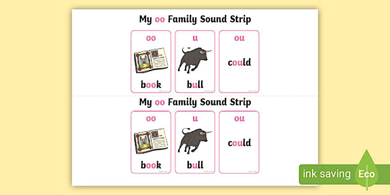 My Short oo Family Sound Strip (teacher made) - Twinkl