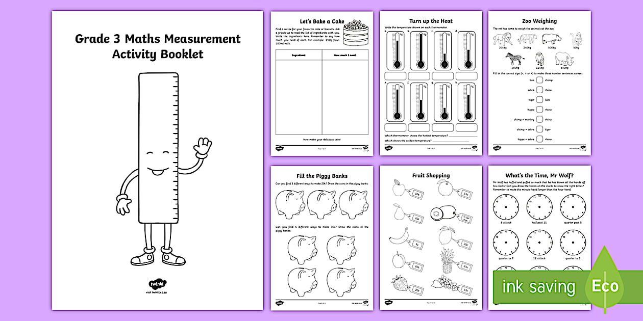 Grade 3 Maths Measurement Activity Booklet (Teacher-Made)