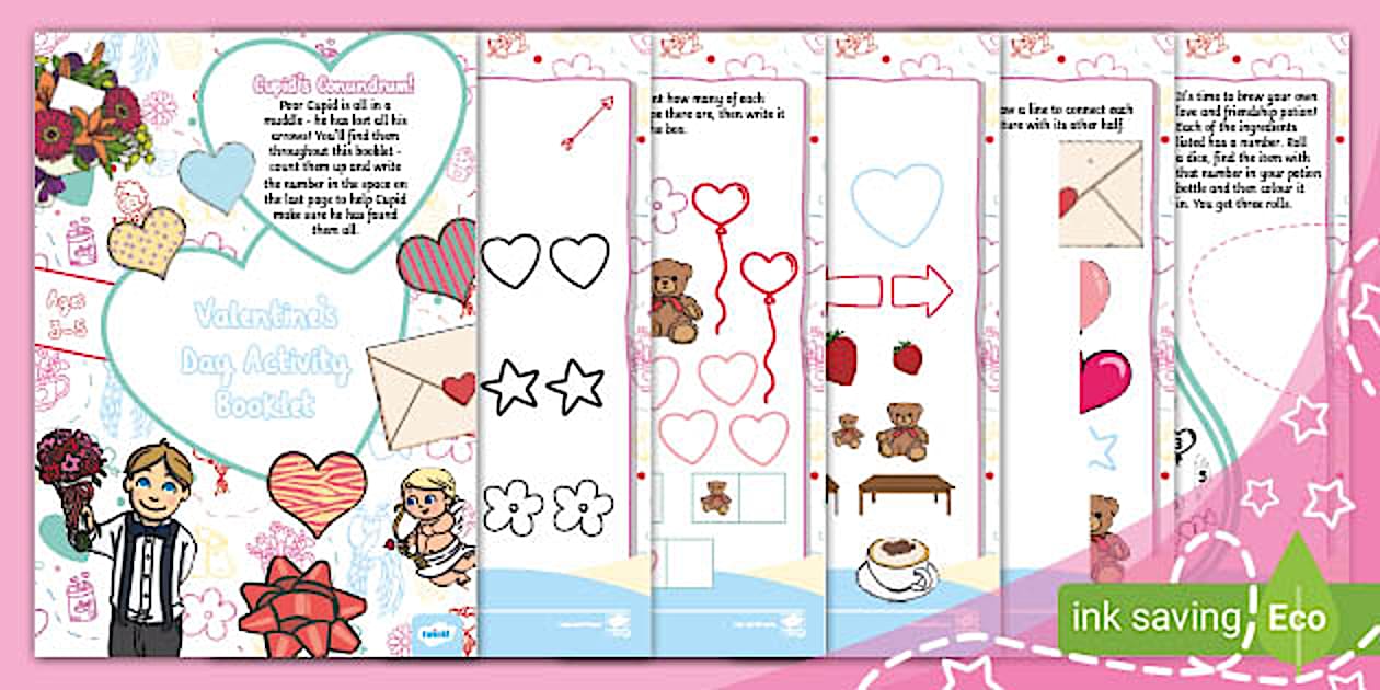 Valentine's Day Maths Activity Booklet Ages 3 - 5 - Twinkl