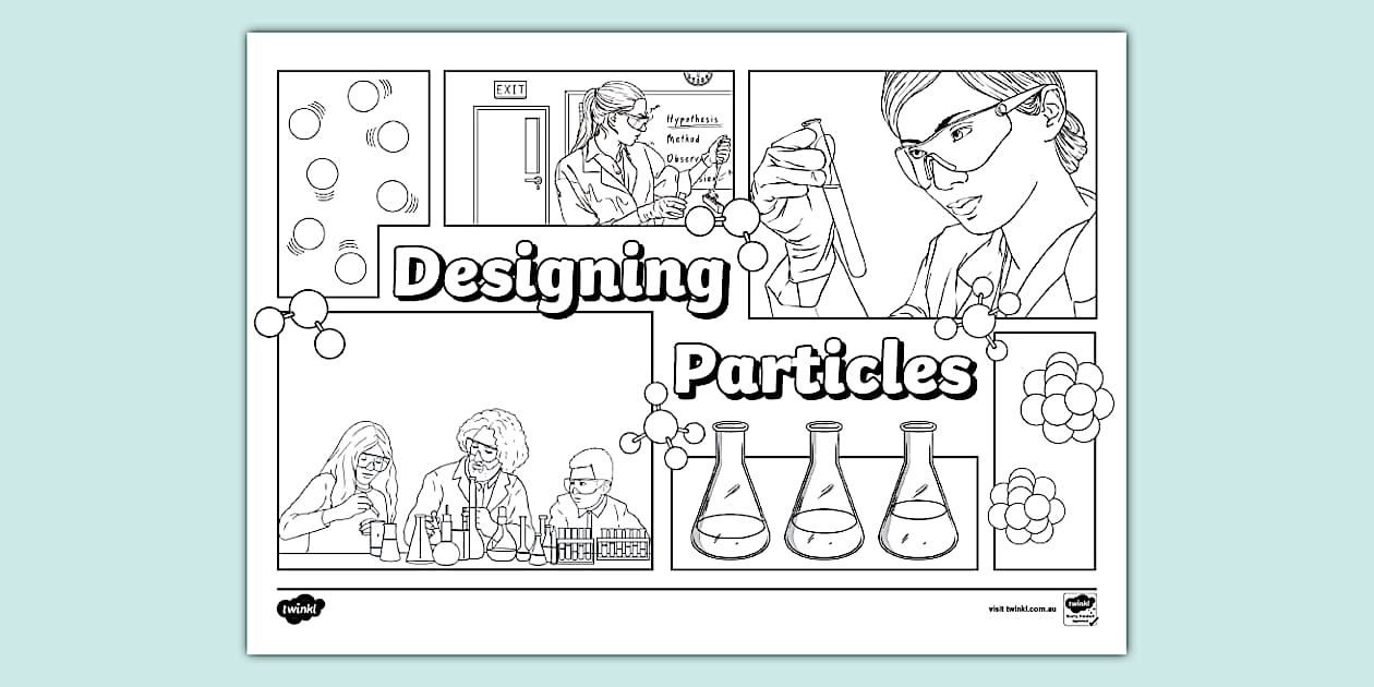STEM IU Yr 5 Designing Particles Title Colouring Page
