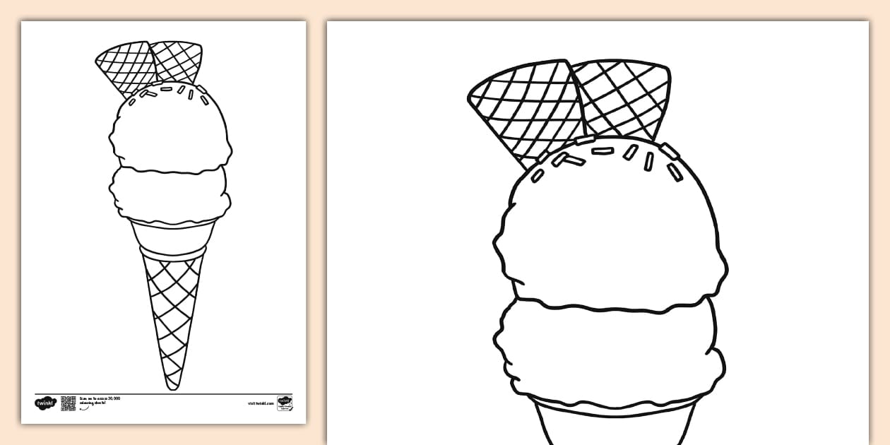 Ice Cream Colouring Sheet (teacher made) - Twinkl