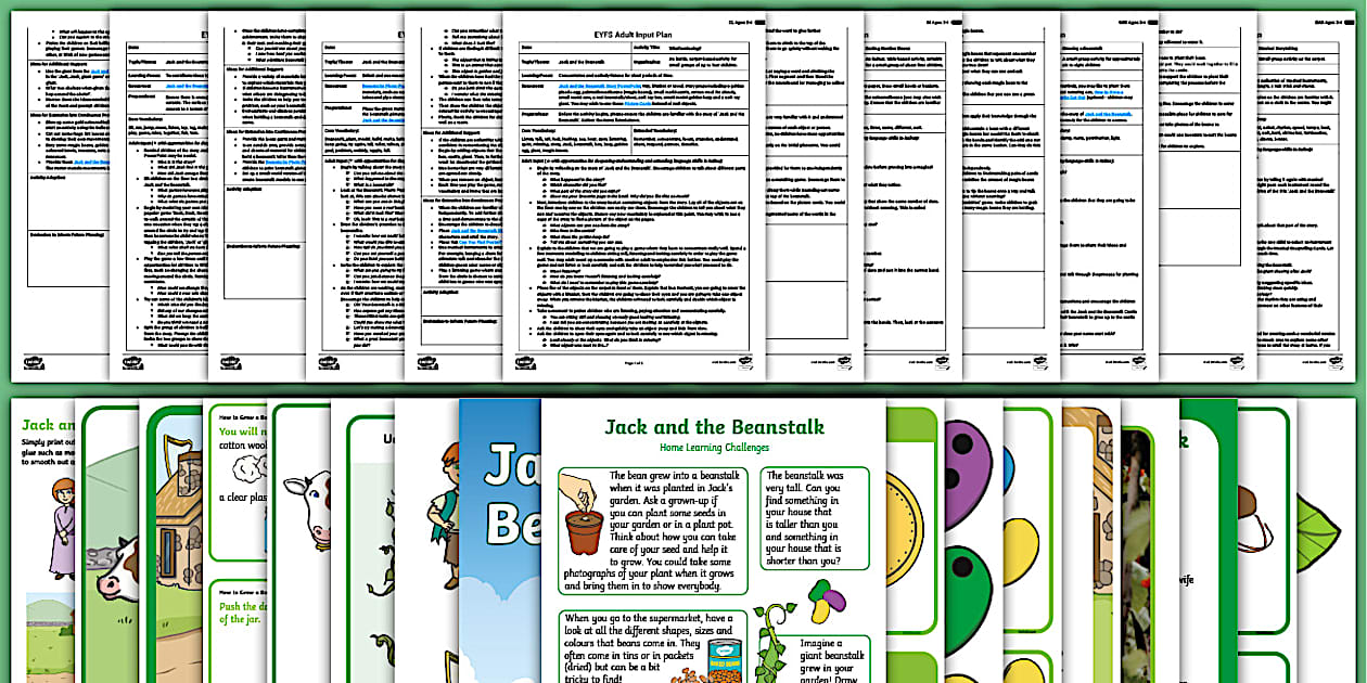 EYFS Ages 3-4 Jack and the Beanstalk Lesson Planning Pack