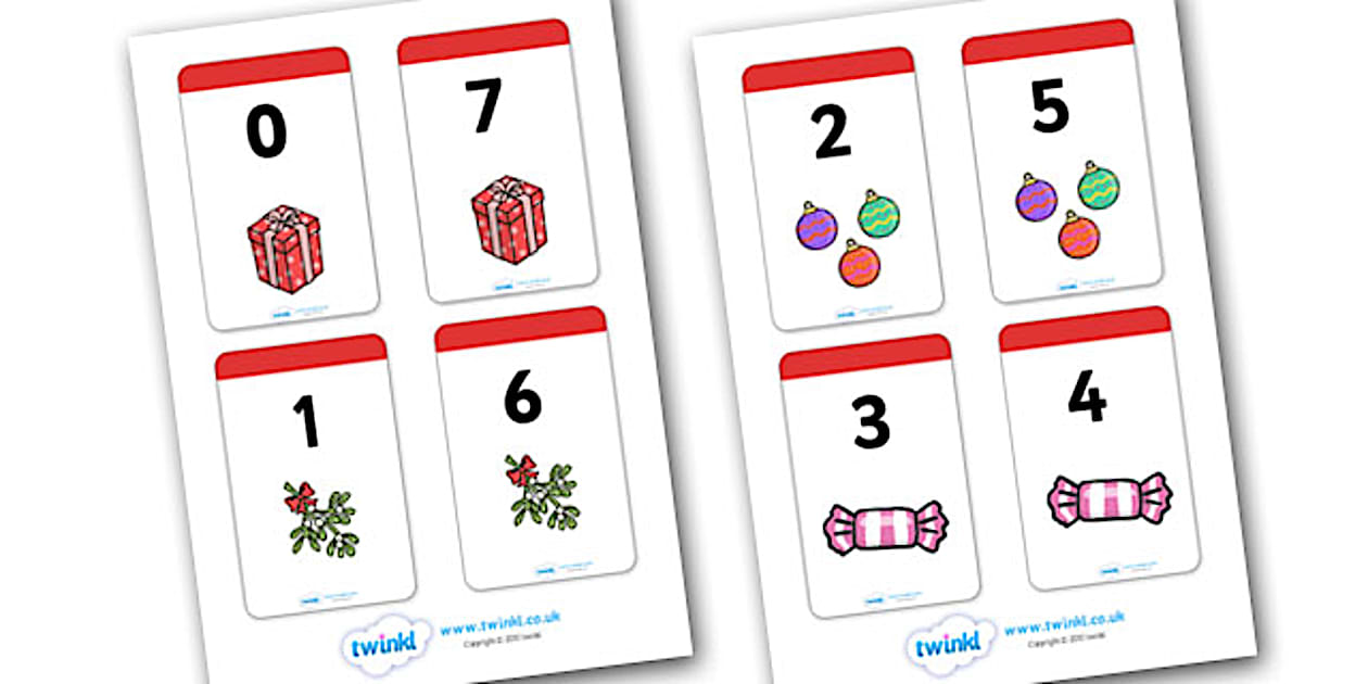 Christmas Themed Number Bonds to 7 Matching Cards - christmas