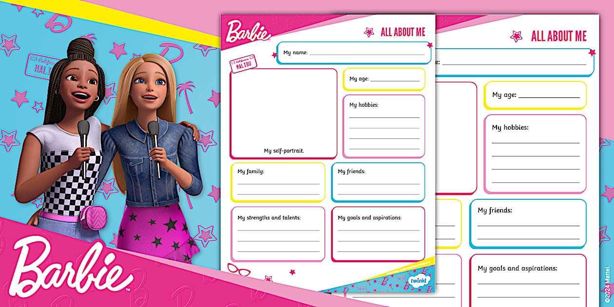 Barbie: All About Me Worksheet (Teacher-Made) - Twinkl