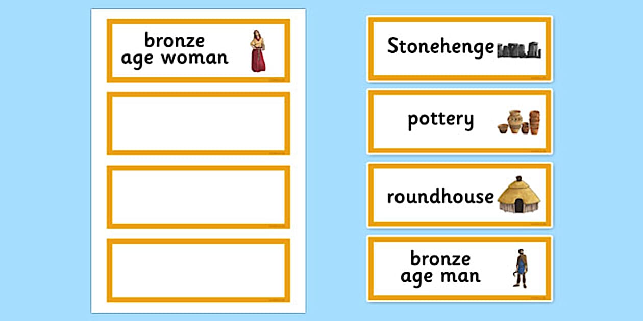 Editable Bronze Age Word Cards (teacher made) - Twinkl