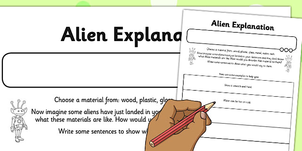 Alien Explanation Worksheet / Worksheet (teacher made)