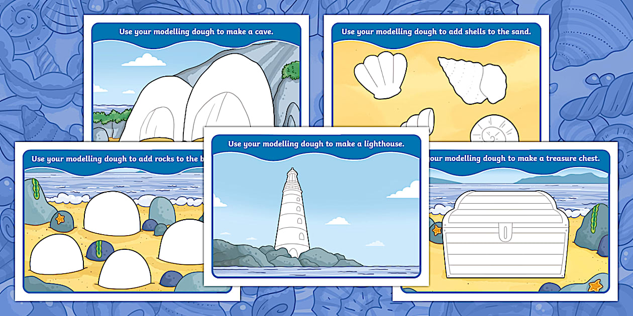 Seaside Scenes Modelling Dough Mats (teacher made) - Twinkl