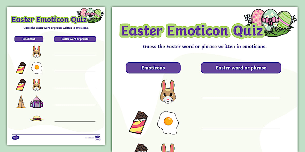 Easter Emoticon Quiz (teacher made) - Twinkl
