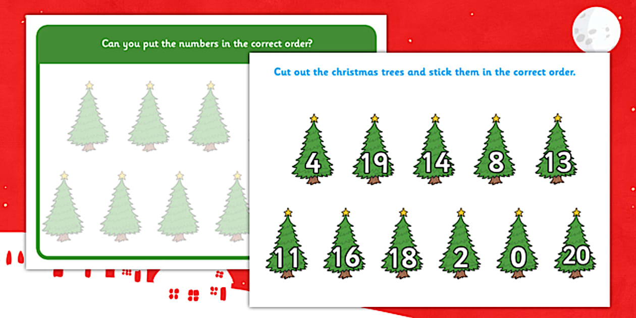 Christmas Tree Number Ordering Activity 0-20 (profesor hizo)