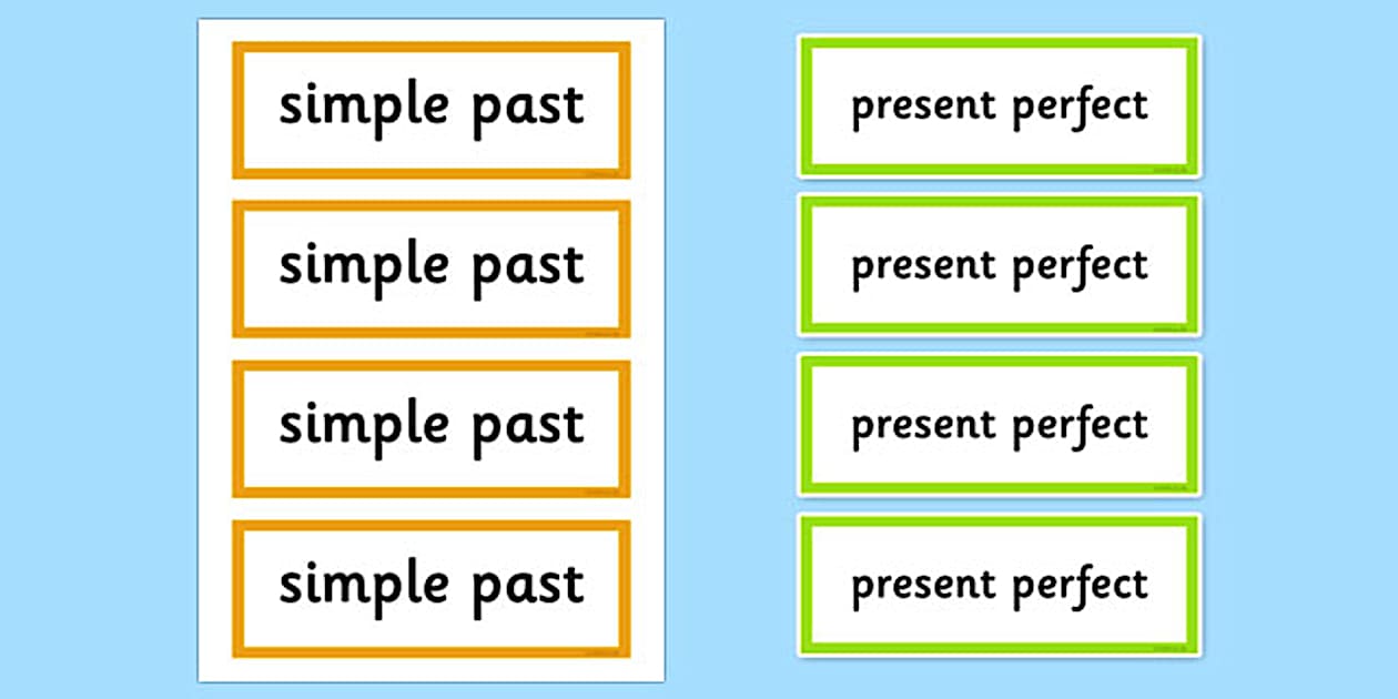 Present Perfect or Past Simple Word Cards - ESL Mixed Tenses