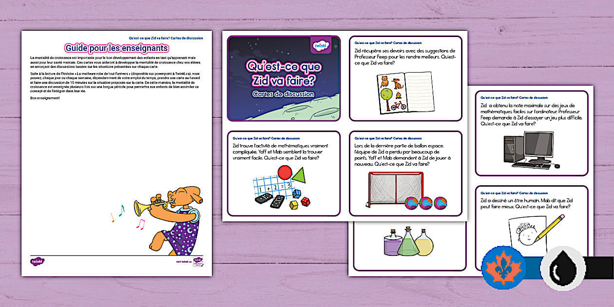 The Best Dress Ever Growth Mindset Discussion Cards French