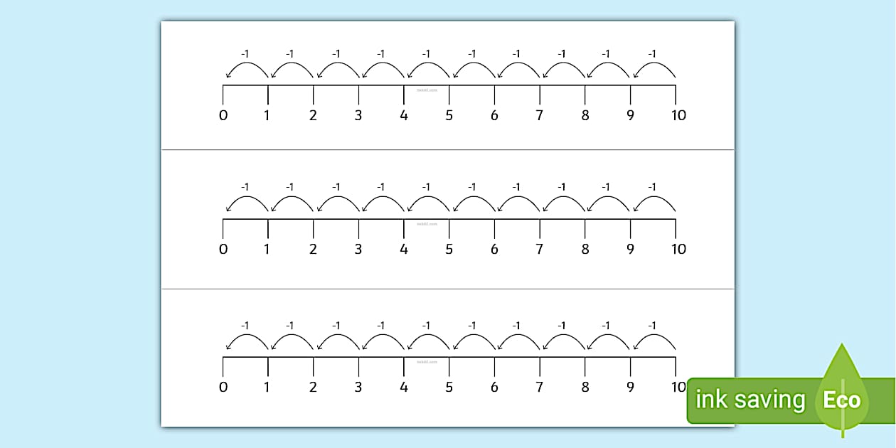 👉 Subtracting One Number Line (Teacher-Made) - Twinkl