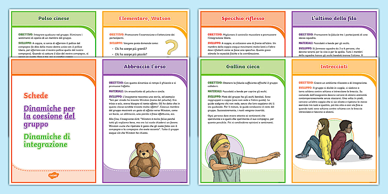 Schede: Dinamiche integrative per la coesione del gruppo