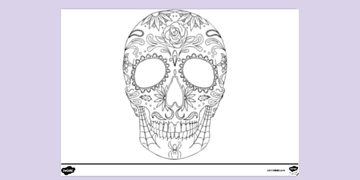 Skull Colouring Page | Colouring Sheets (teacher made)