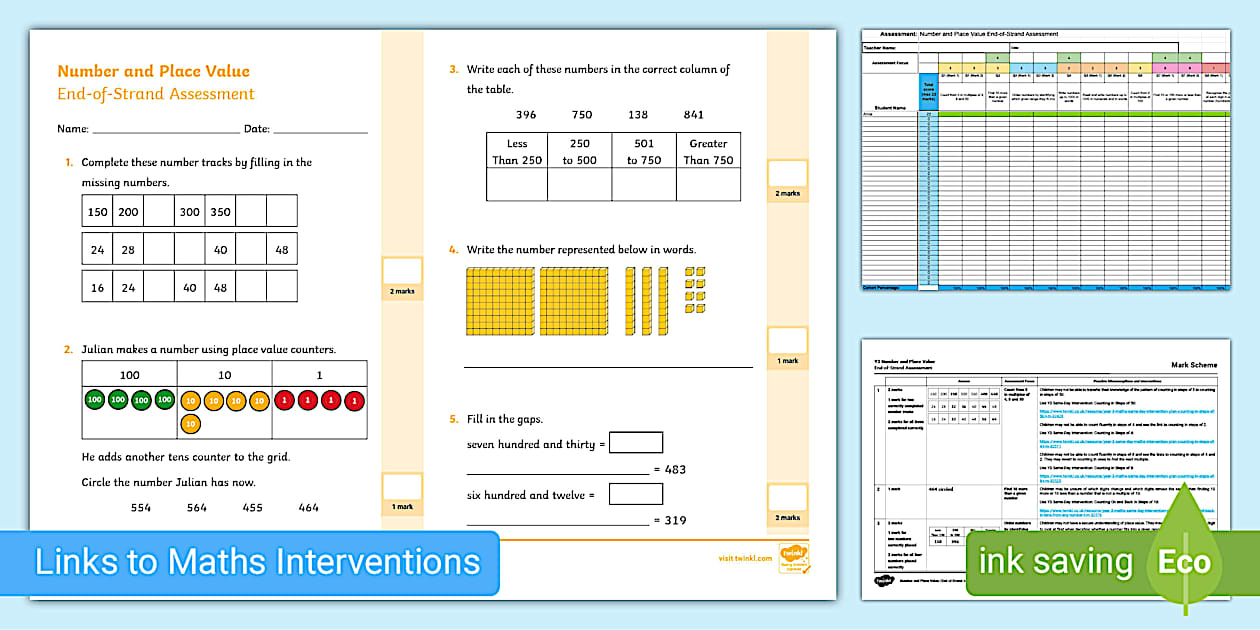👉 Place Value Assessment Year 3 | End-of-Unit Maths Assessment