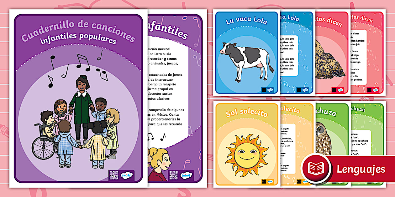 Canciones infantiles populares - cuadernillo - Twinkl