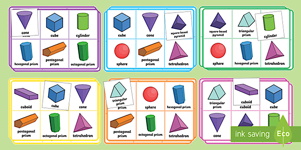 3D Shape Properties Bingo - Twinkl